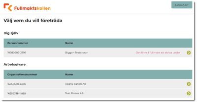 Användarhandledning Fullmaktsgivare - Fullmaktskollen – Partnersidan